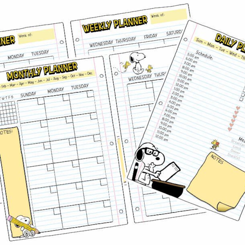 Snoopy Planner Printable - Etsy