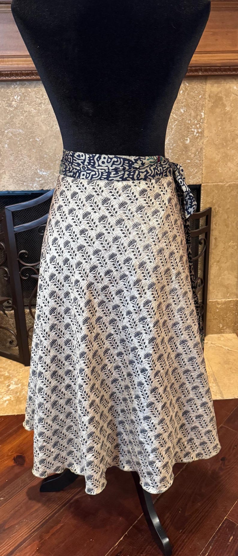 Handmade Reversible Silk Wrap Skirt – Adjustable Tie Sash, India ...