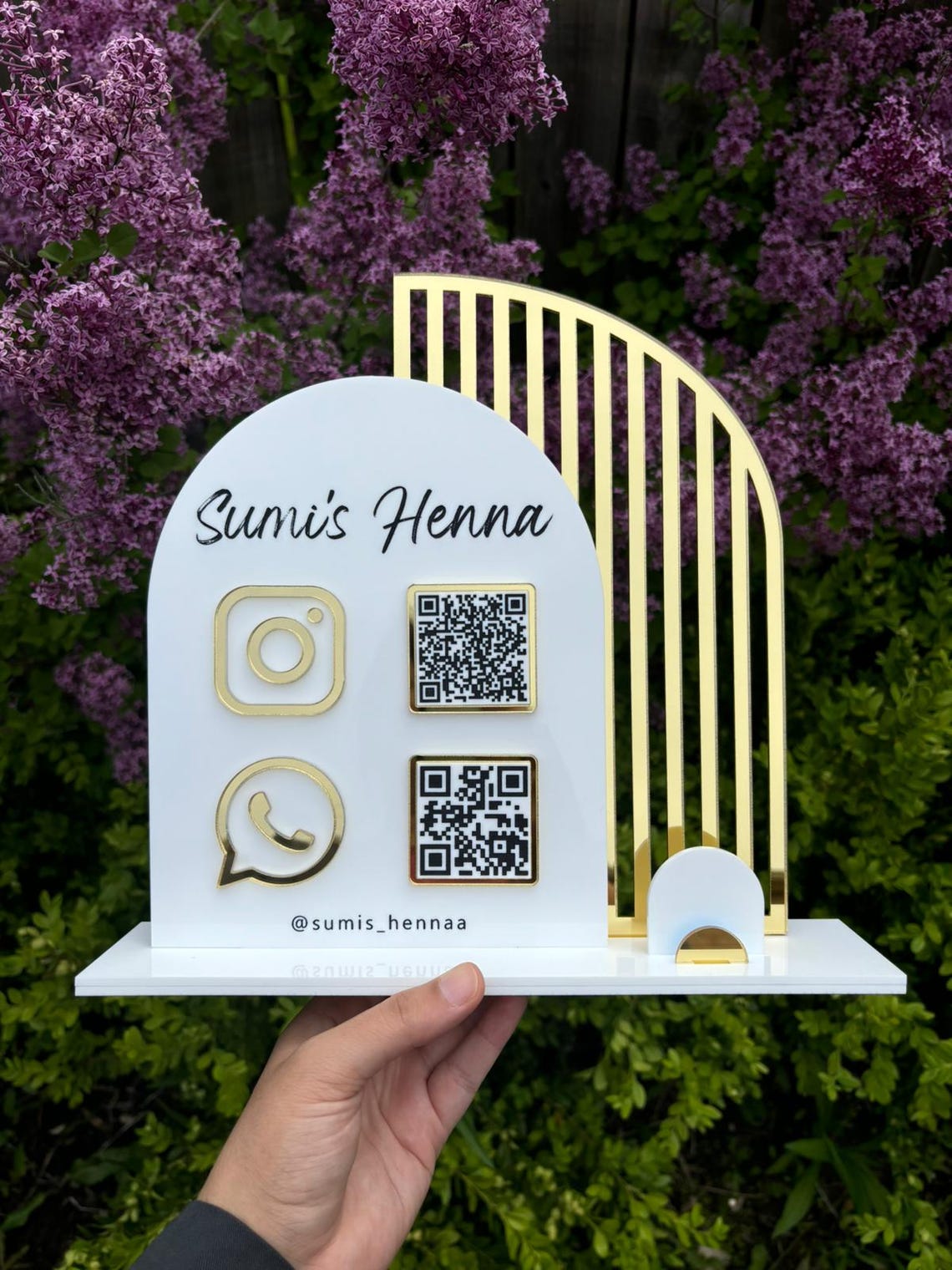 Custom Double Arch Panel QR Code Business Sign With Card Holder ...