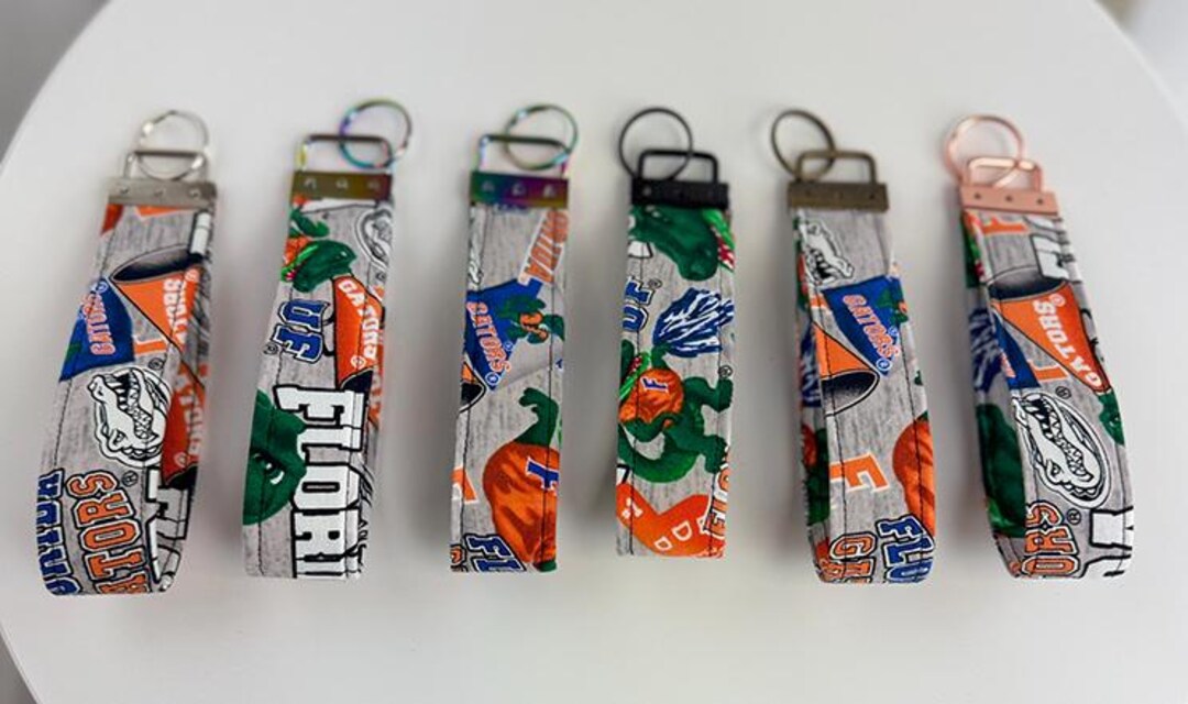 University of Florida Gators Key Fob Wristlet Keychain UF Gray Blue ...