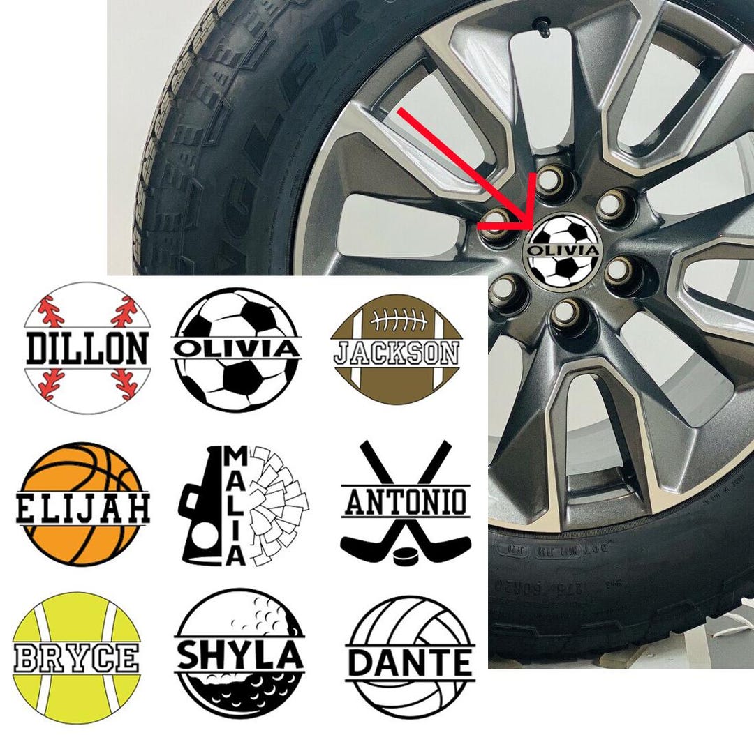 Customized Sports Monogram Vinyl Center Cap Set for Chevy Tahoe ...