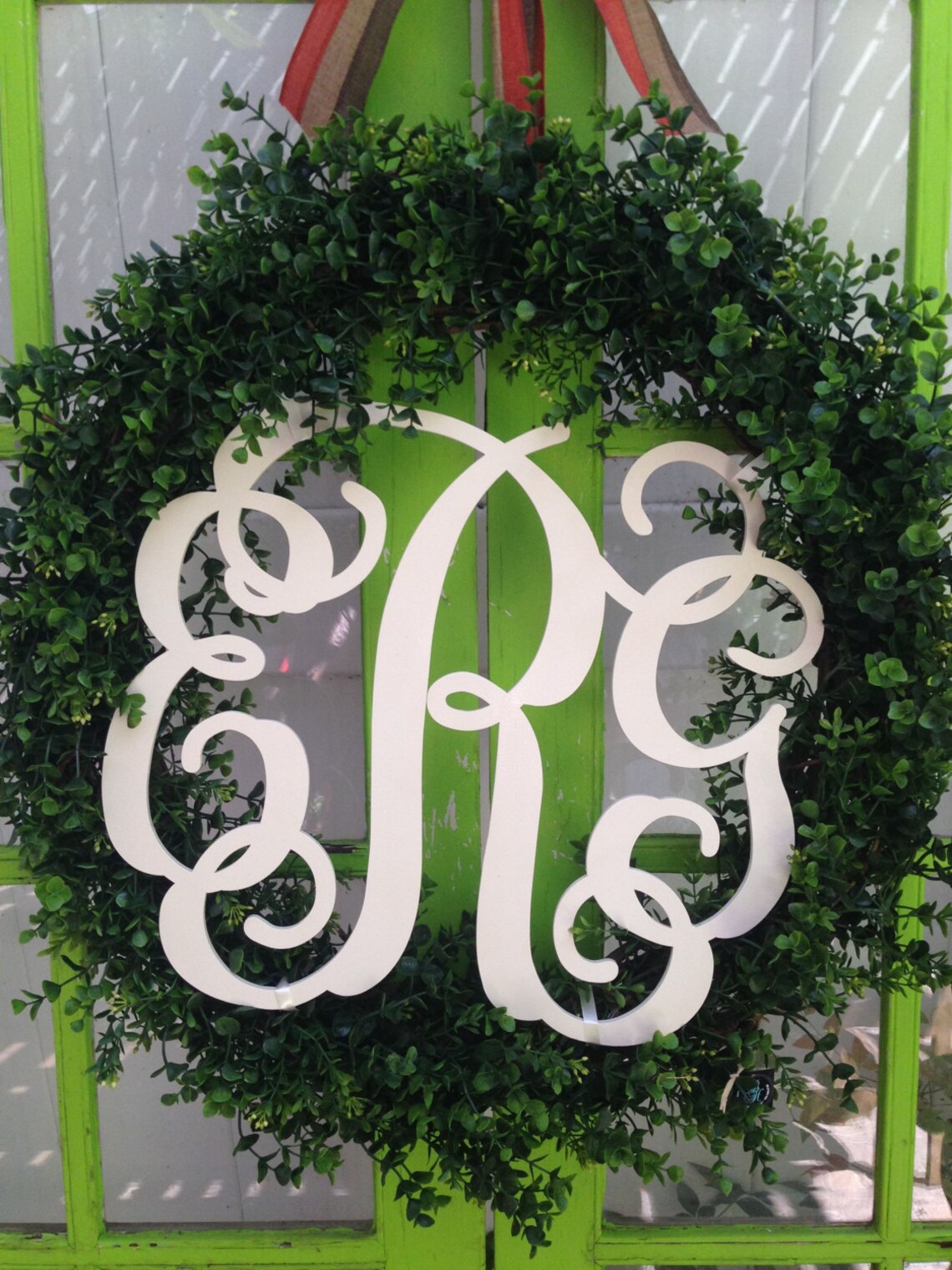 Monogram Wreath-monogram Boxwood Wreath-monogram Wreath | Etsy