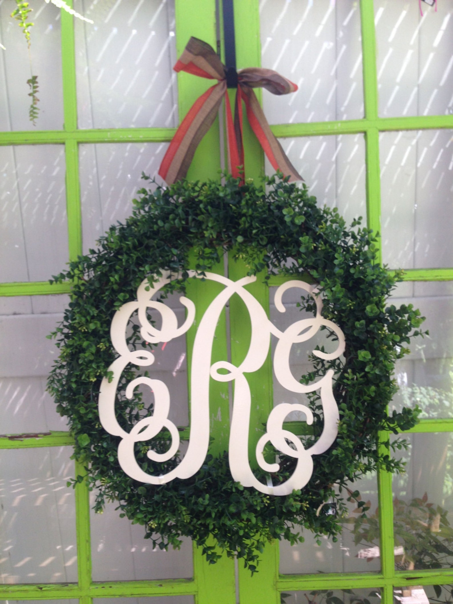 Monogram Wreath-monogram Boxwood Wreath-monogram Wreath | Etsy