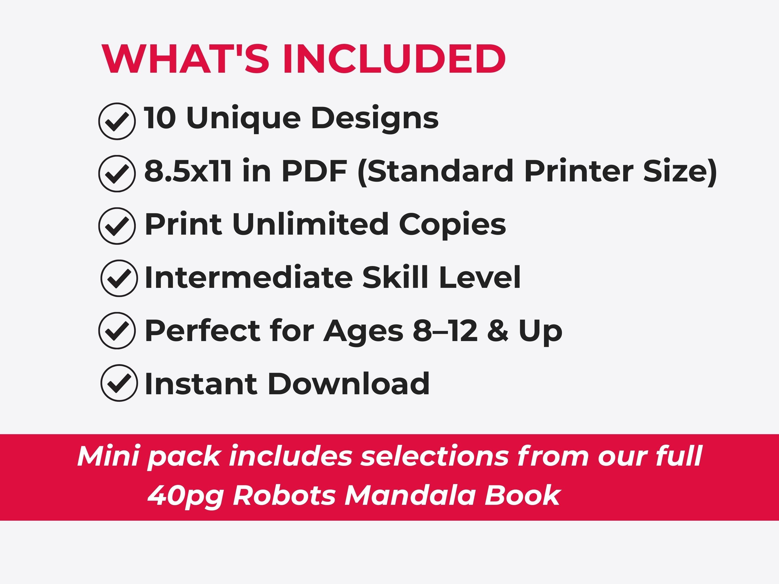 Printable Robots Coloring Pages for Kids Ages 8–12 | Mandala ...