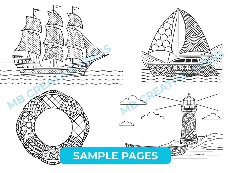Printable Boats and Ships Coloring Pages for Kids Ages 8–12 | Mandala ...
