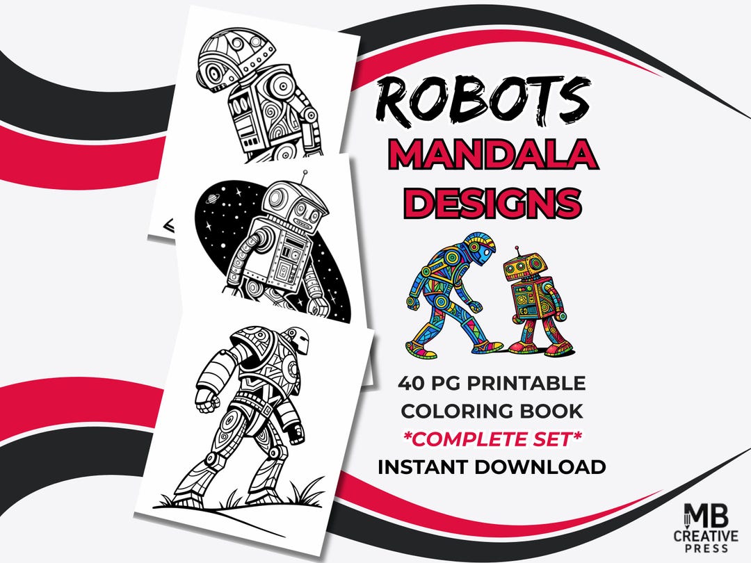 Printable Robots Coloring Pages for Kids Ages 8–12 | Mandala ...