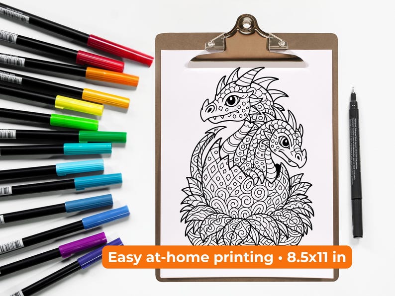 Printable Dragon Coloring Pages for Kids Ages 8–12 | Mandala ...