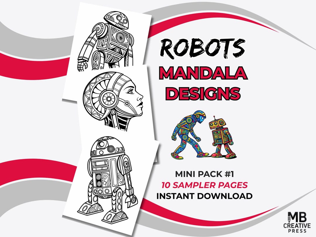 Printable Robots Coloring Pages for Kids Ages 8–12 | Mandala ...