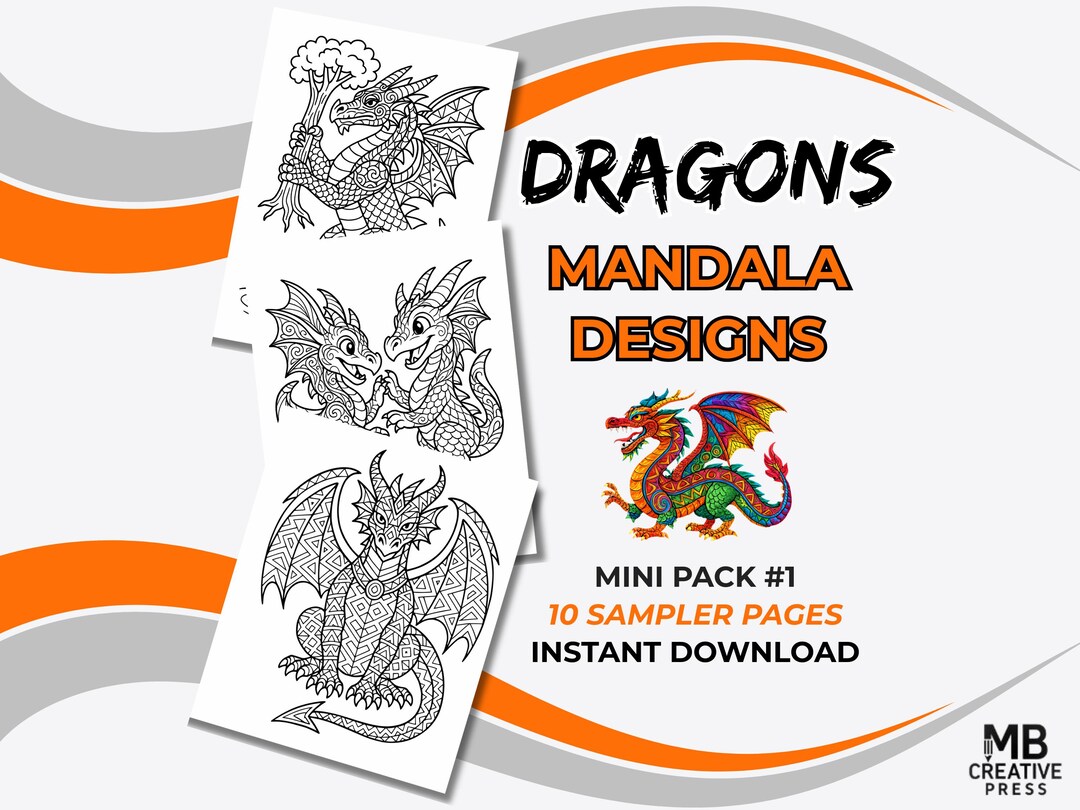 Printable Dragons Coloring Pages for Kids Ages 8–12 | Mandala ...