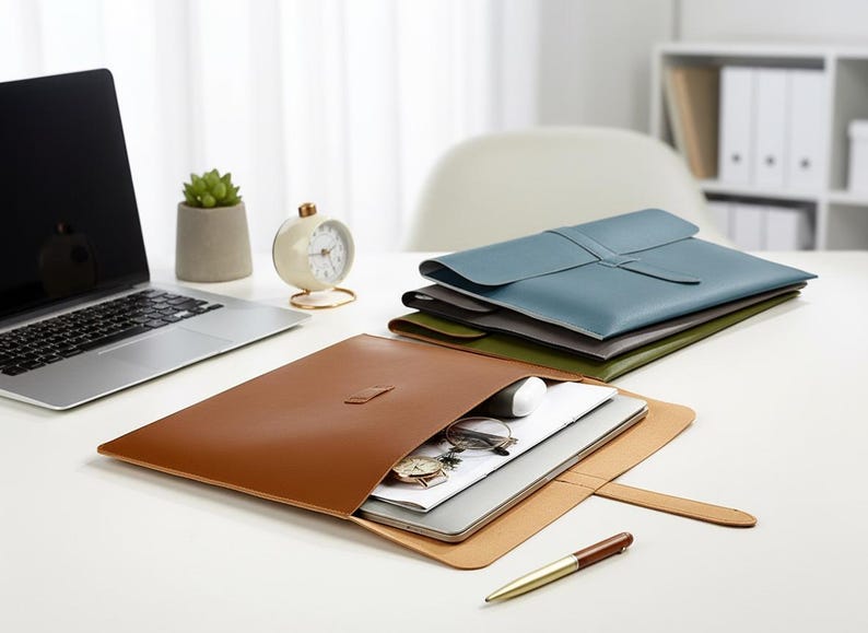 Personalized Leather Portfolio, Custom Leather File Folder, A4 Document ...