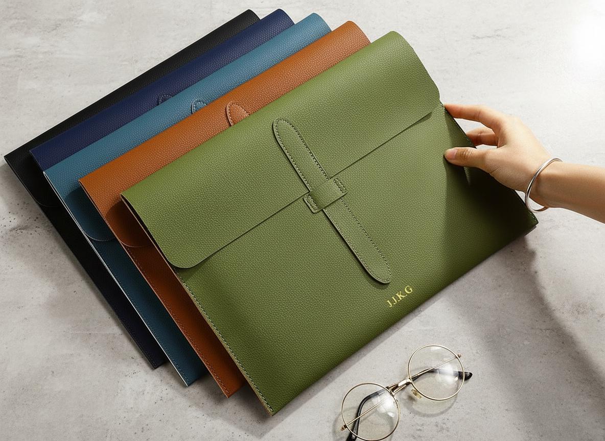 Personalized Leather Portfolio, Custom Leather File Folder, A4 Document ...