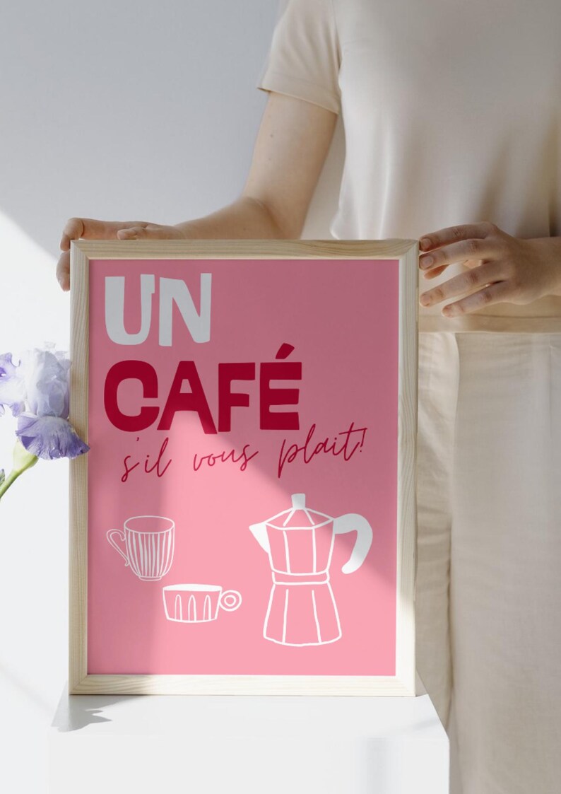 French Coffee Poster | Un Café S'il Vous Plaît Wall Art (printable) - Etsy