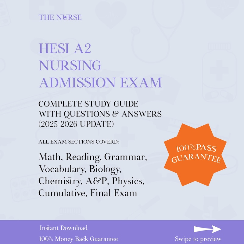 Hesi A2 Study Guide 2026 - Etsy