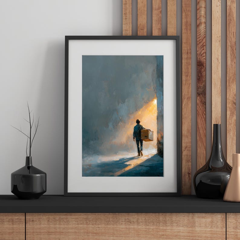 Moody Contemporary Figure Printable - Cinematic Art With Shadow & Light ...