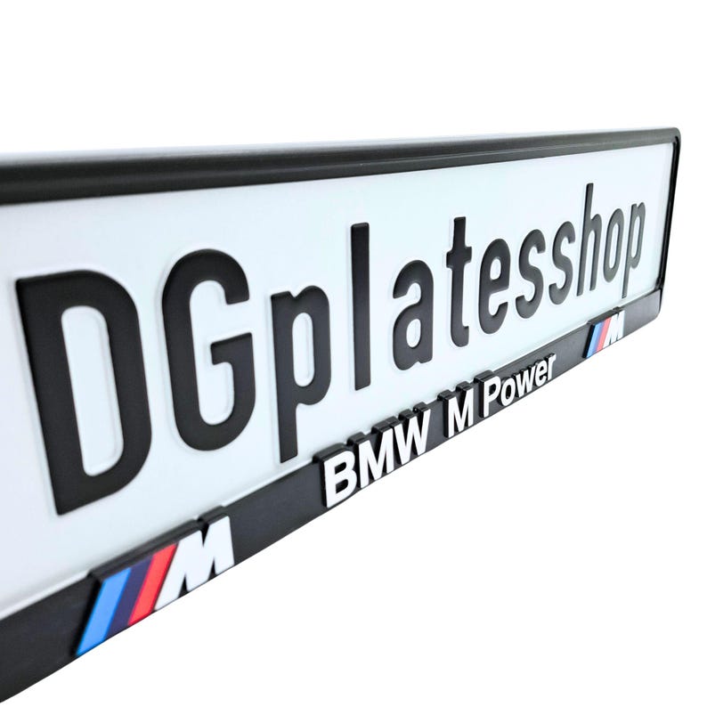 Premium BMW M Power License Plate Frame | Chrome 3D Letters | European ...