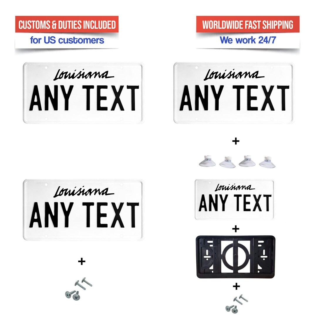 Louisiana License Plate With Your Text | Personalized Gift | Garage ...