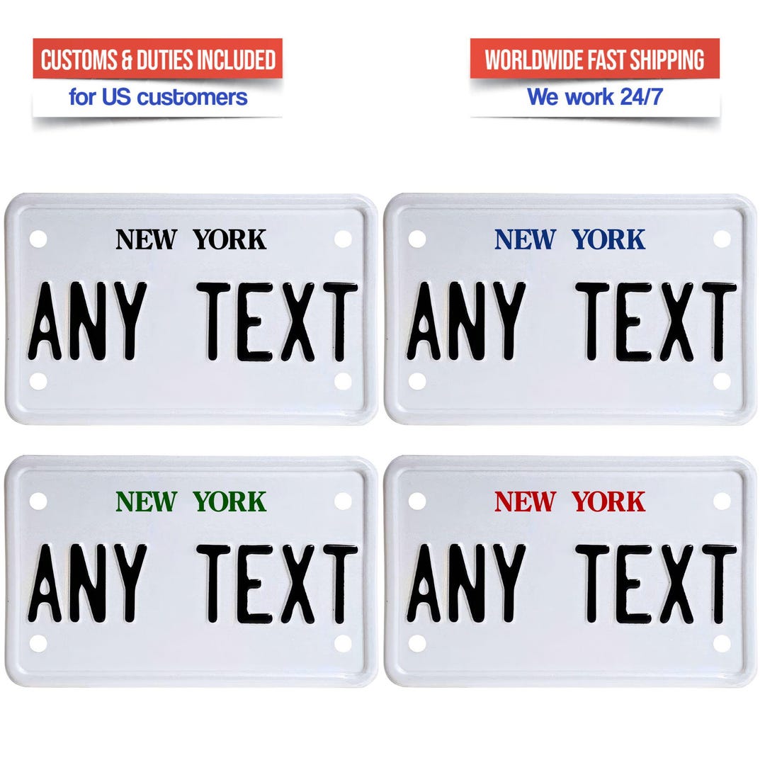 New York Motorcycle Custom License Plate – Embossed Novelty Tag for ...