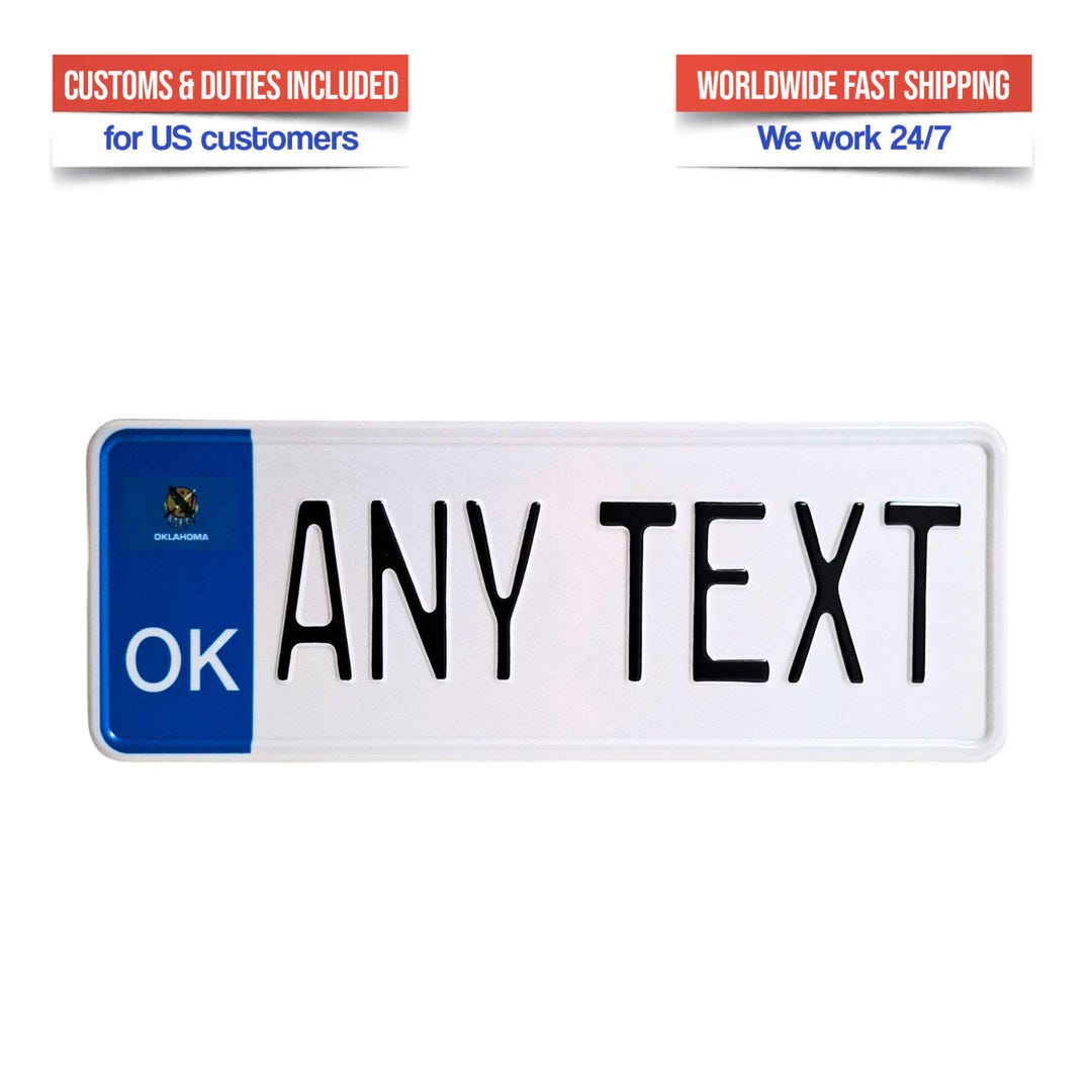 Personalized Oklahoma License Plate | Custom Name or Message | Fun Gift ...