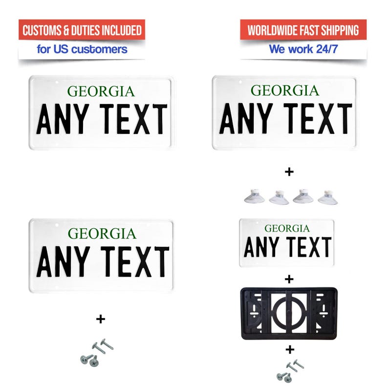 Georgia License Plate With Your Text | Personalized Gift | Garage Wall ...