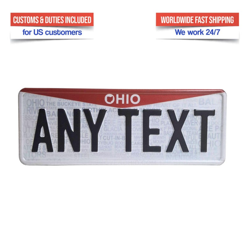 Ohio Personalize License Plate - Etsy Canada