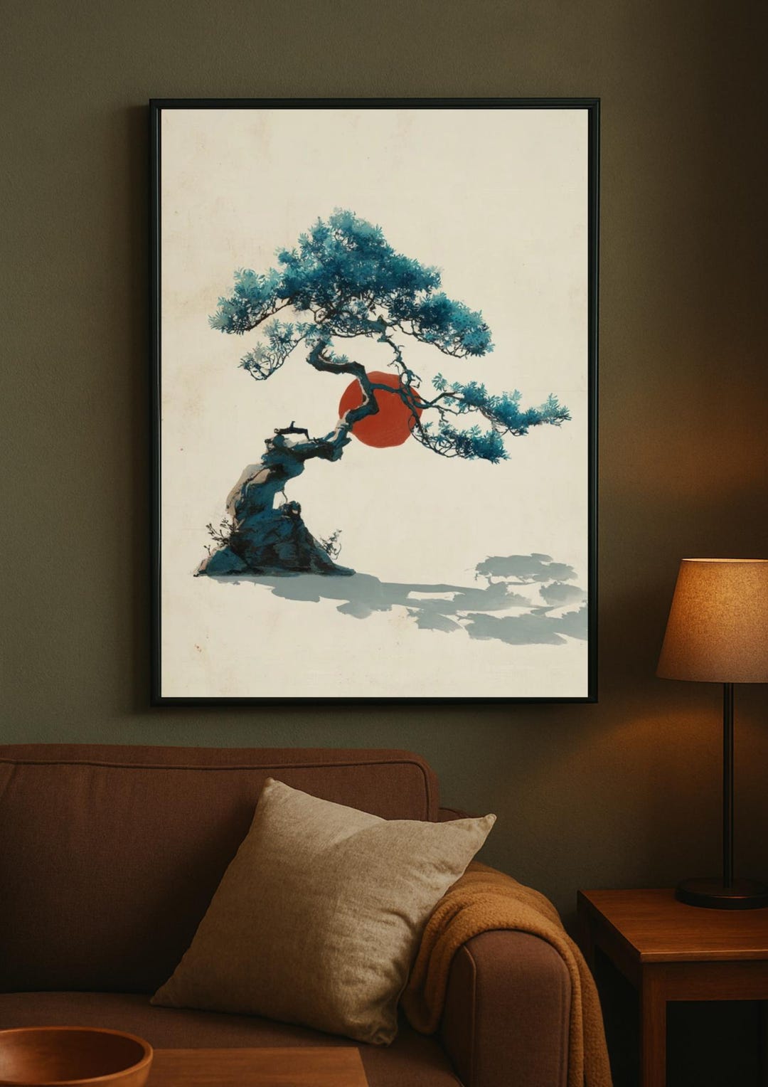 Japanese Bonsai Tree Art Print - Minimalist Vintage Decor - Etsy