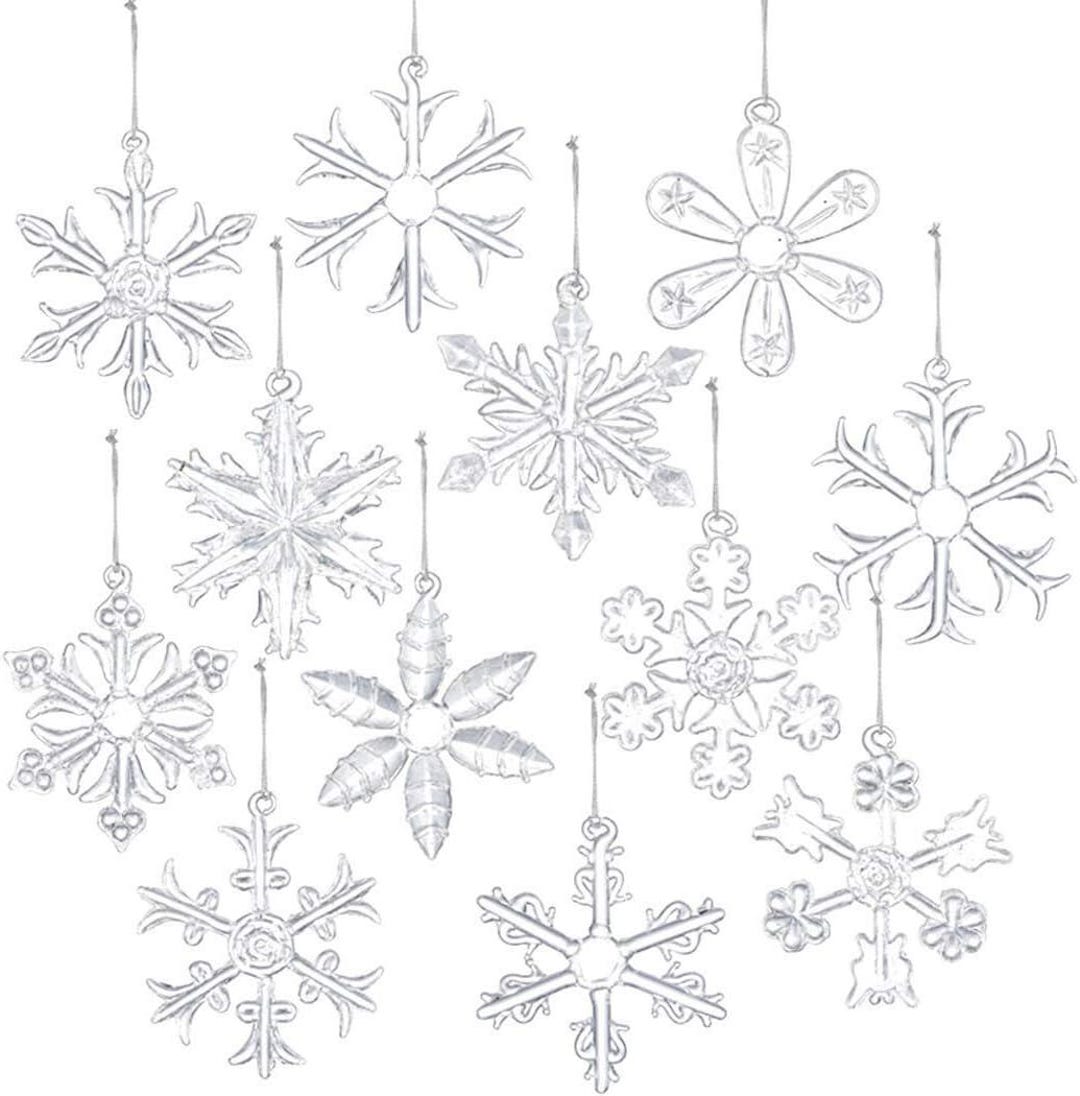 Style Glass Clear Glass Snowflake Ornament Winter Christmas Tree ...