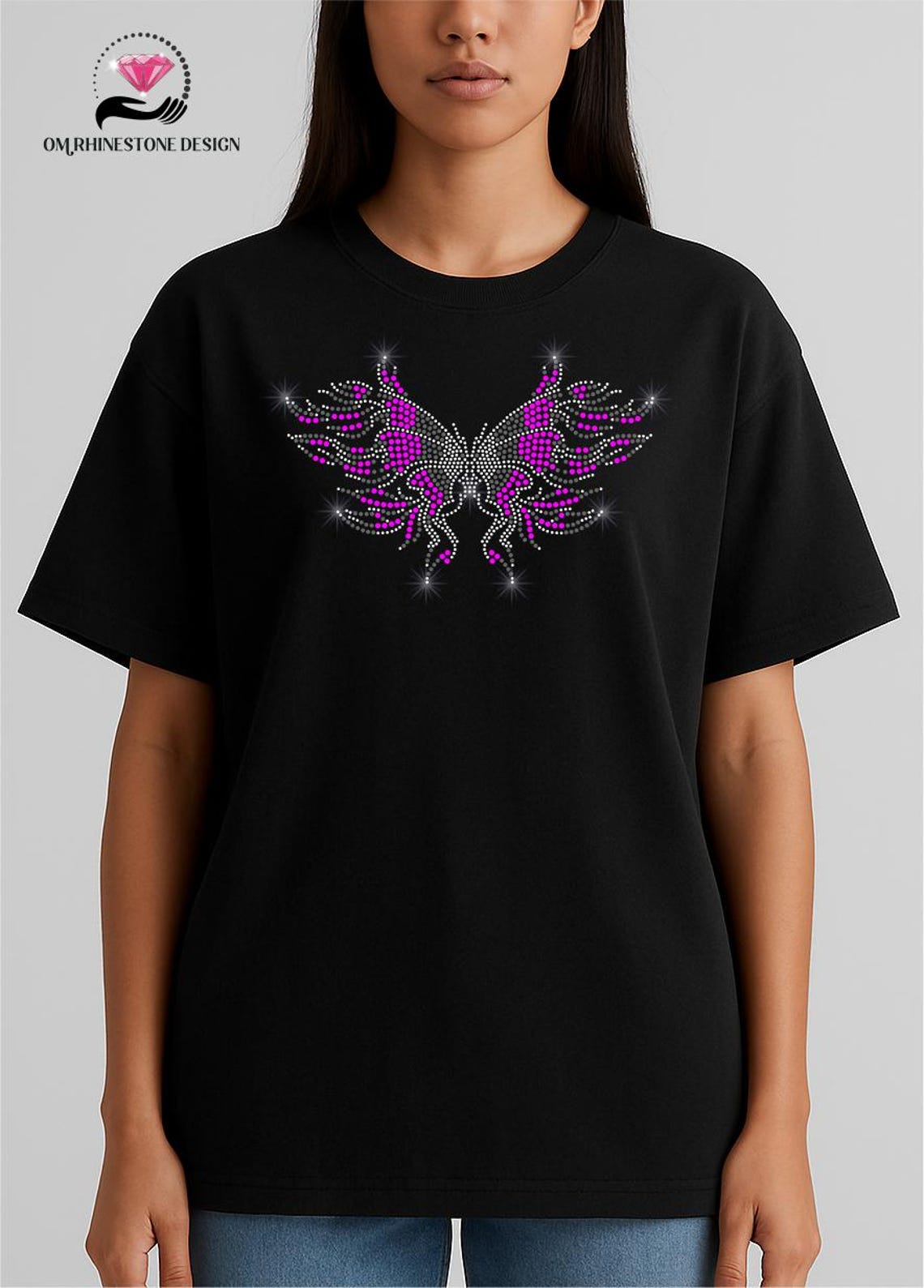 FLAME BUTTERFLY Rhinestone Template Svg | Bling Wings Design for Cricut ...