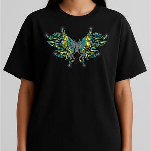 FLAME BUTTERFLY Rhinestone Template Svg | Bling Wings Design for Cricut ...