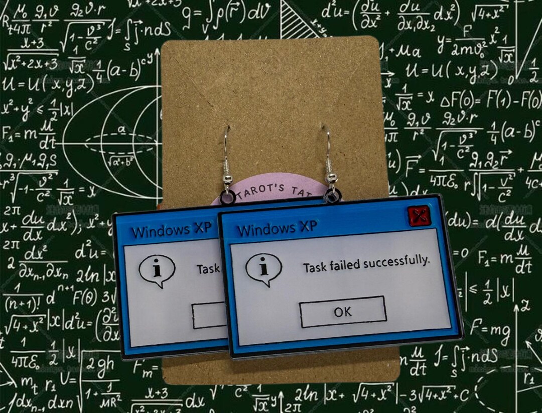 Windows ‘task Failed Successfully’ Earrings, Quirky, Unique, Funny ...