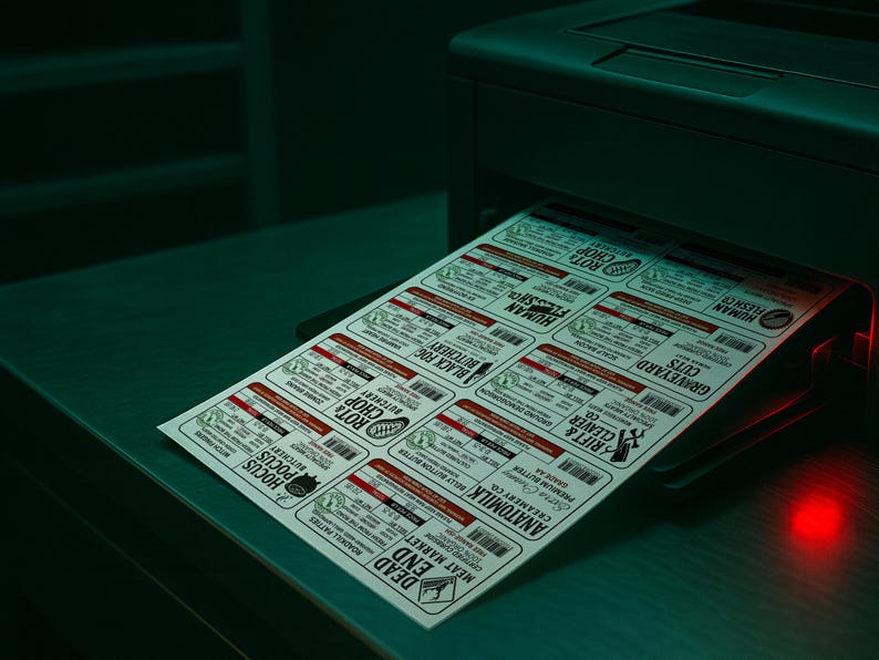 Halloween Props Meat Labels Canva Editable Printable Human Flesh ...