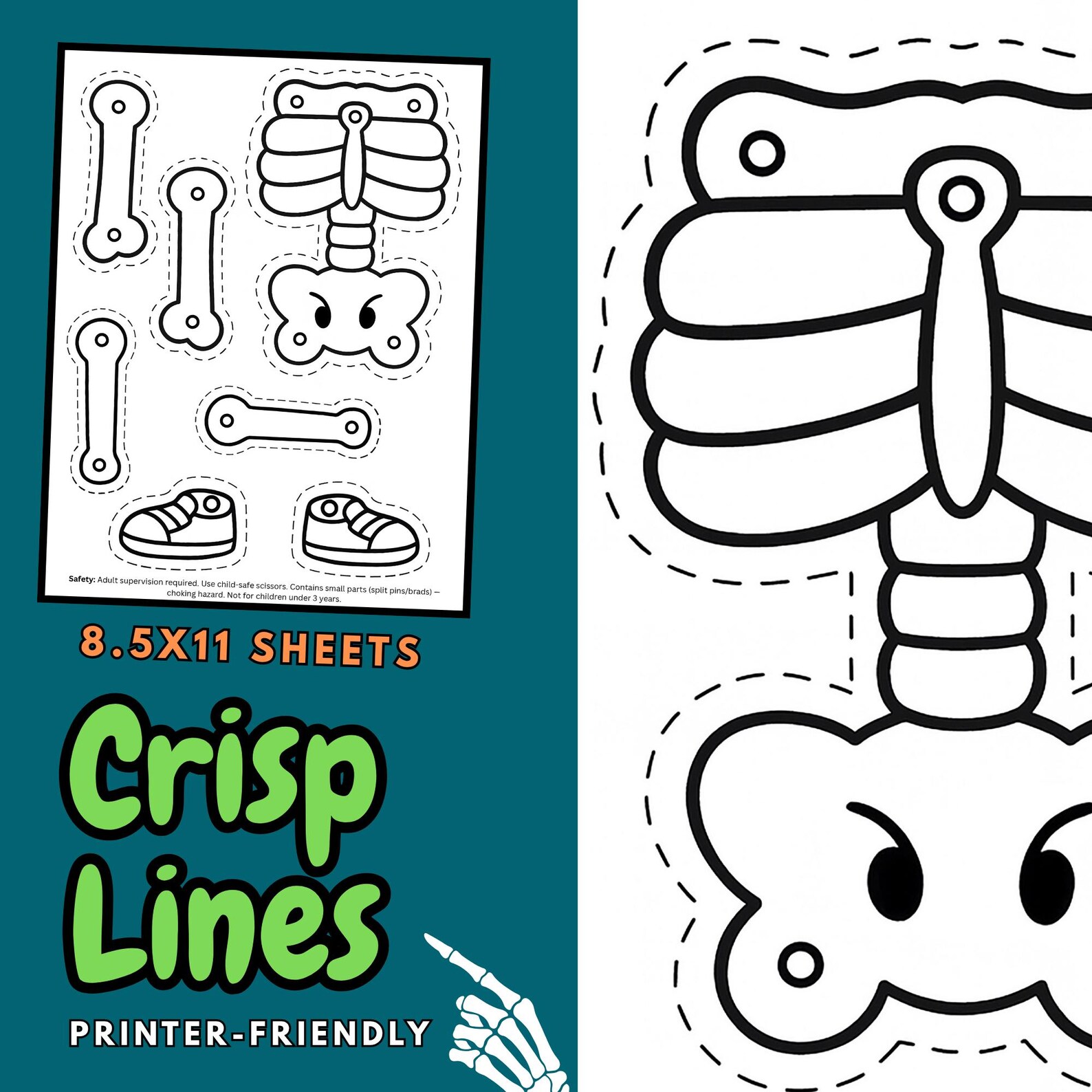 Build a Skeleton Halloween Party Game Activity for Kids – Printable ...