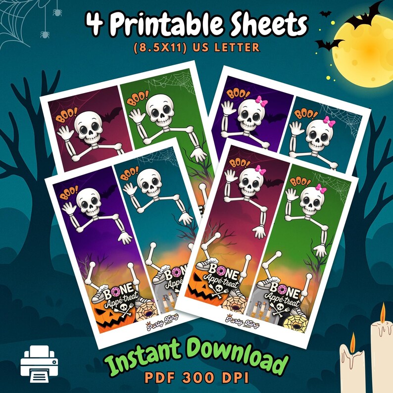 Halloween Treat Idea Donut Card Printable Favor Gift for Kids, Party ...