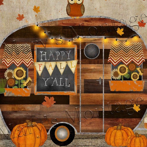 Happy Fall Y'all Camper Sign 8x10 Printable Download - Etsy