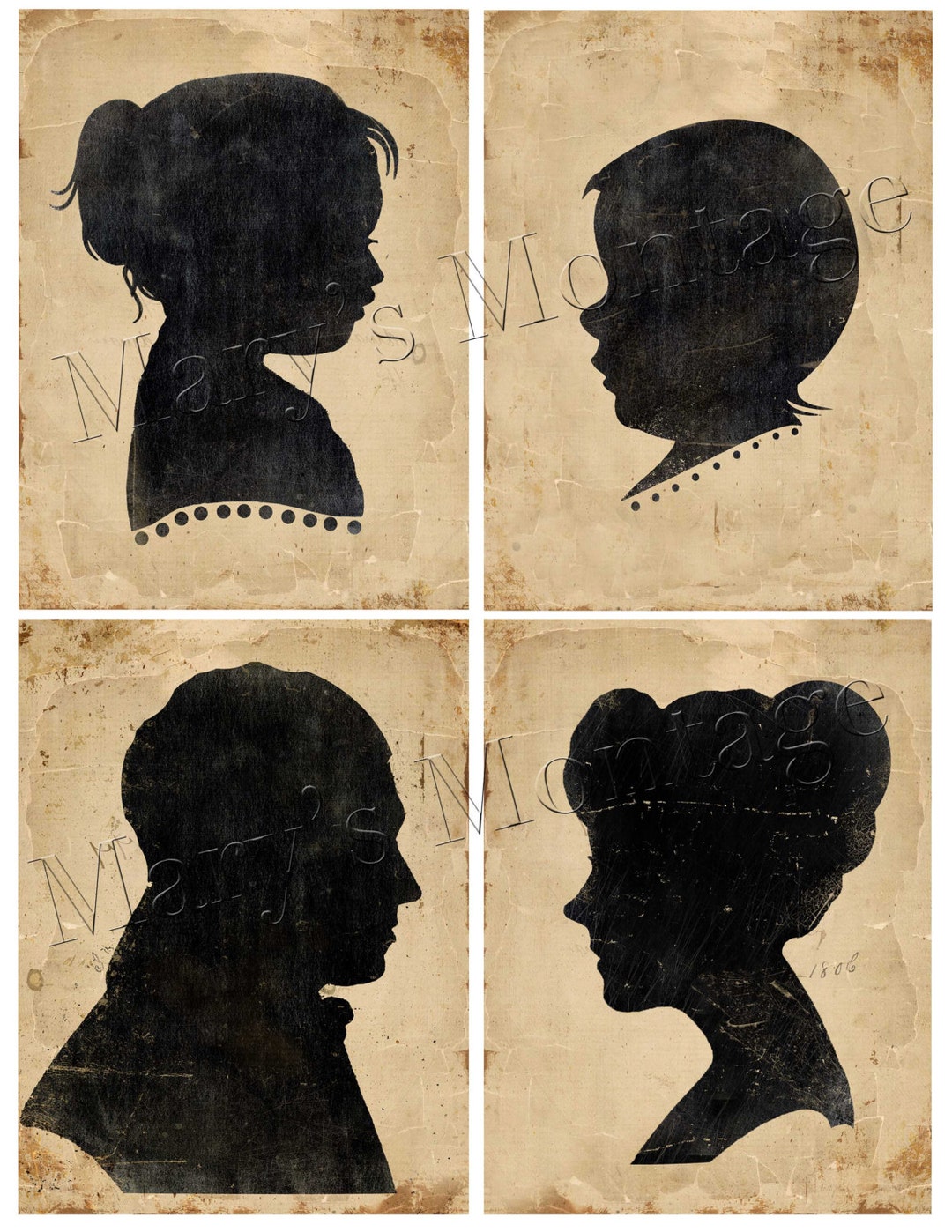 Mini Silhouette Portraits, 8.5x11, Download, Printable - Etsy