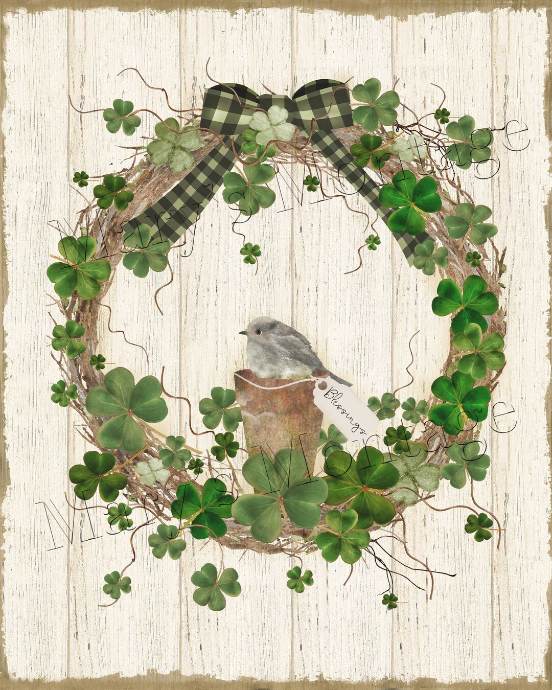 St Patricks Day Wreath, 8x10 Printable Download - Etsy