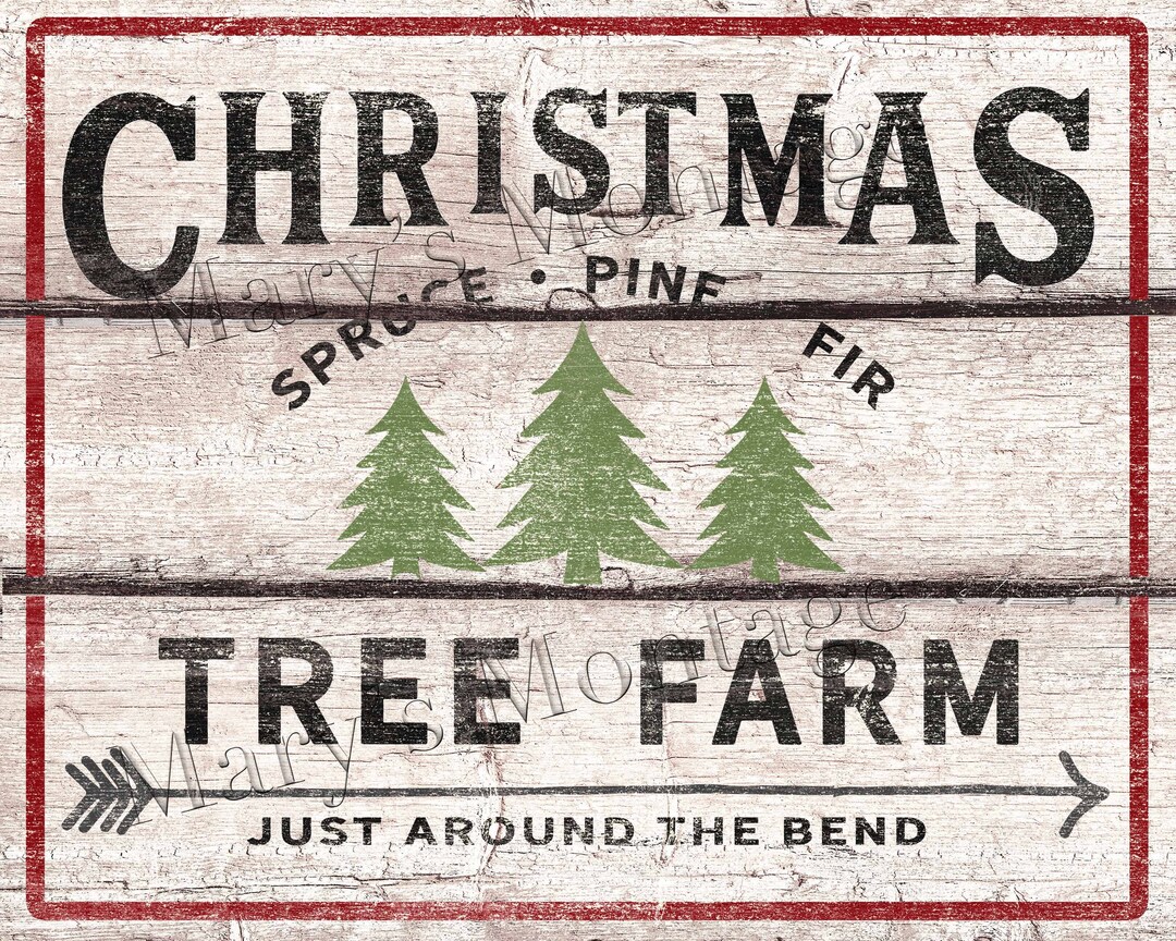 Christmas Trees, 8x10 Printable Download, Vintage Sign - Etsy
