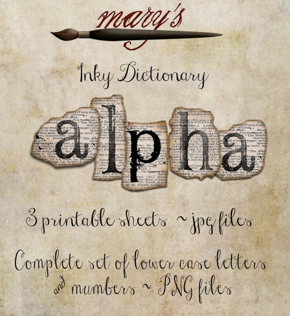 Inky Dictionary Alpha Scrapbook Journaling | Etsy