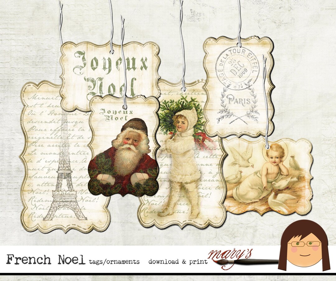 Joyeux Noel Tags/ornaments Download & Print - Etsy