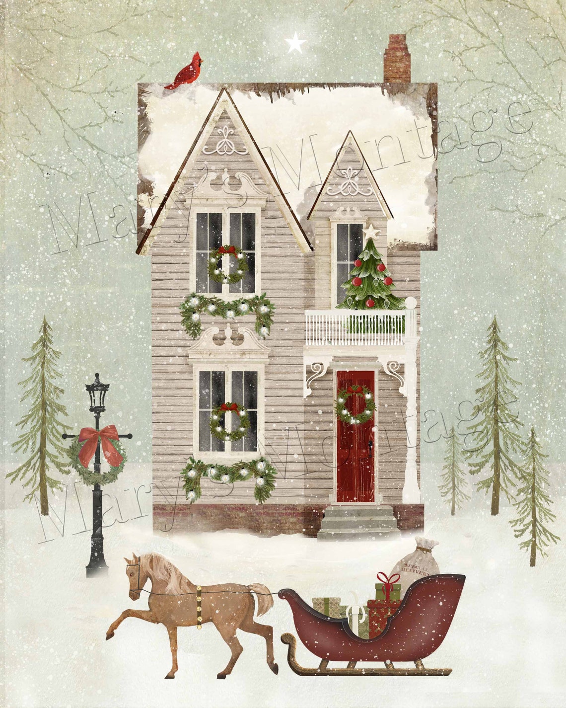 Victorian Snow House, 8x10 Printable Download - Etsy