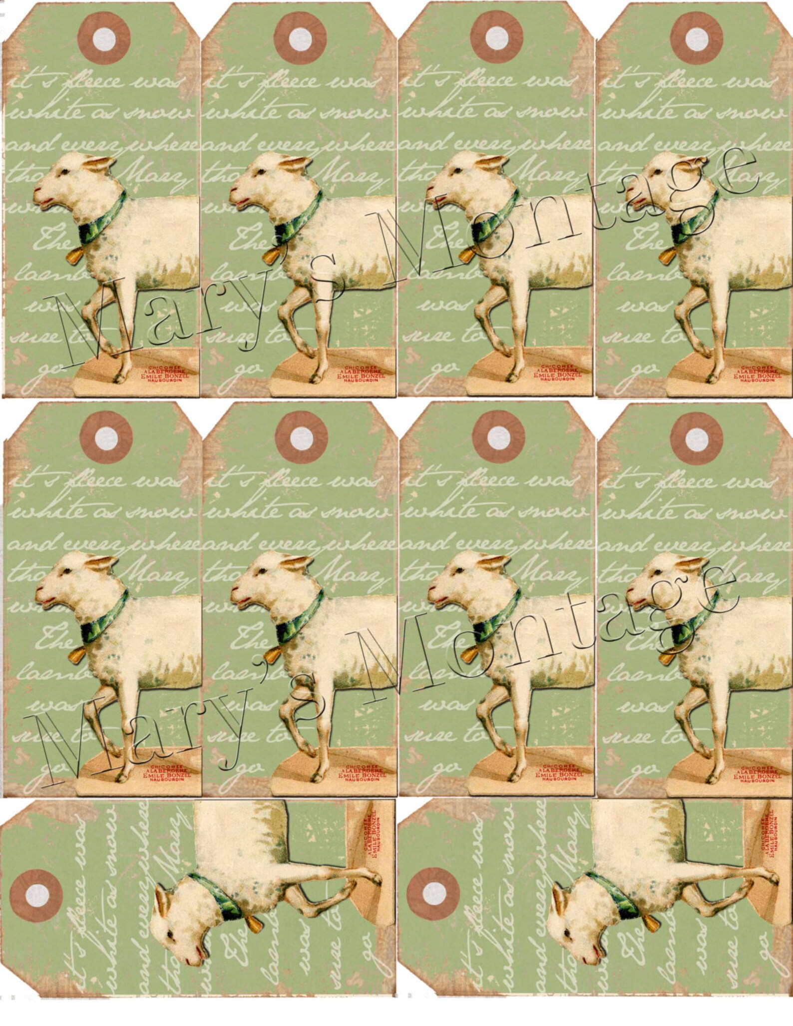 Spring Tags Digital Sheet 8 Tags Download - Etsy