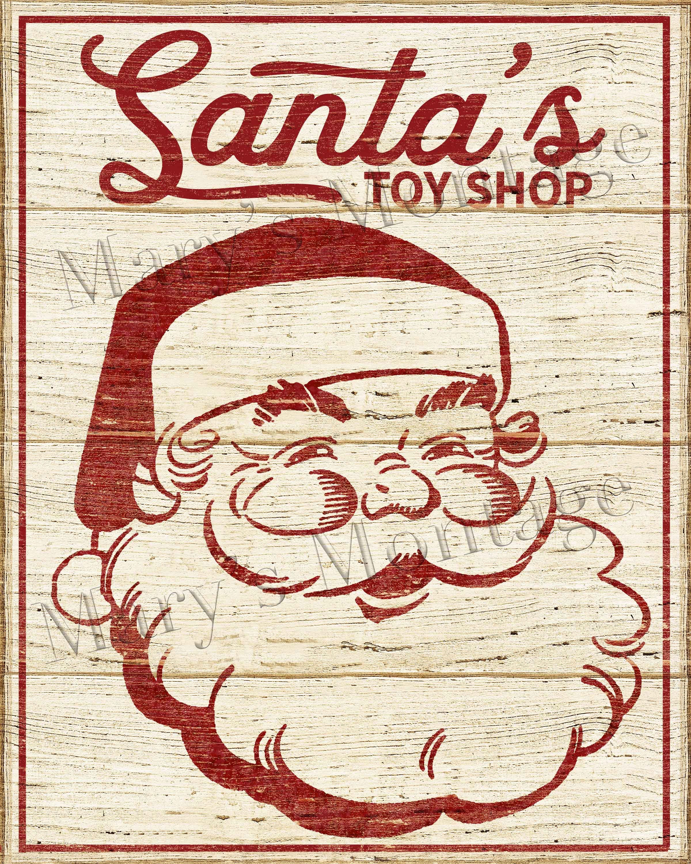Santas Toy Shop 8x10 Digital Download - Etsy