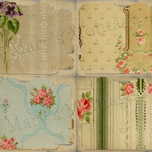 Vintage Wallpaper, Cards, 3 Sheets, Download, Print - Etsy