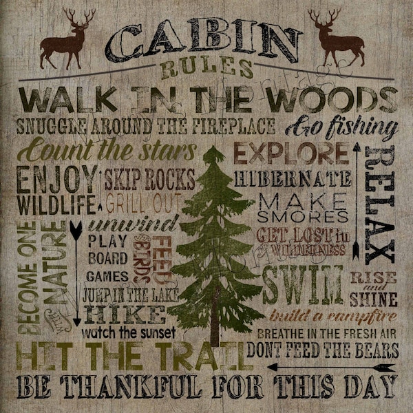 Cabin Rules - Etsy