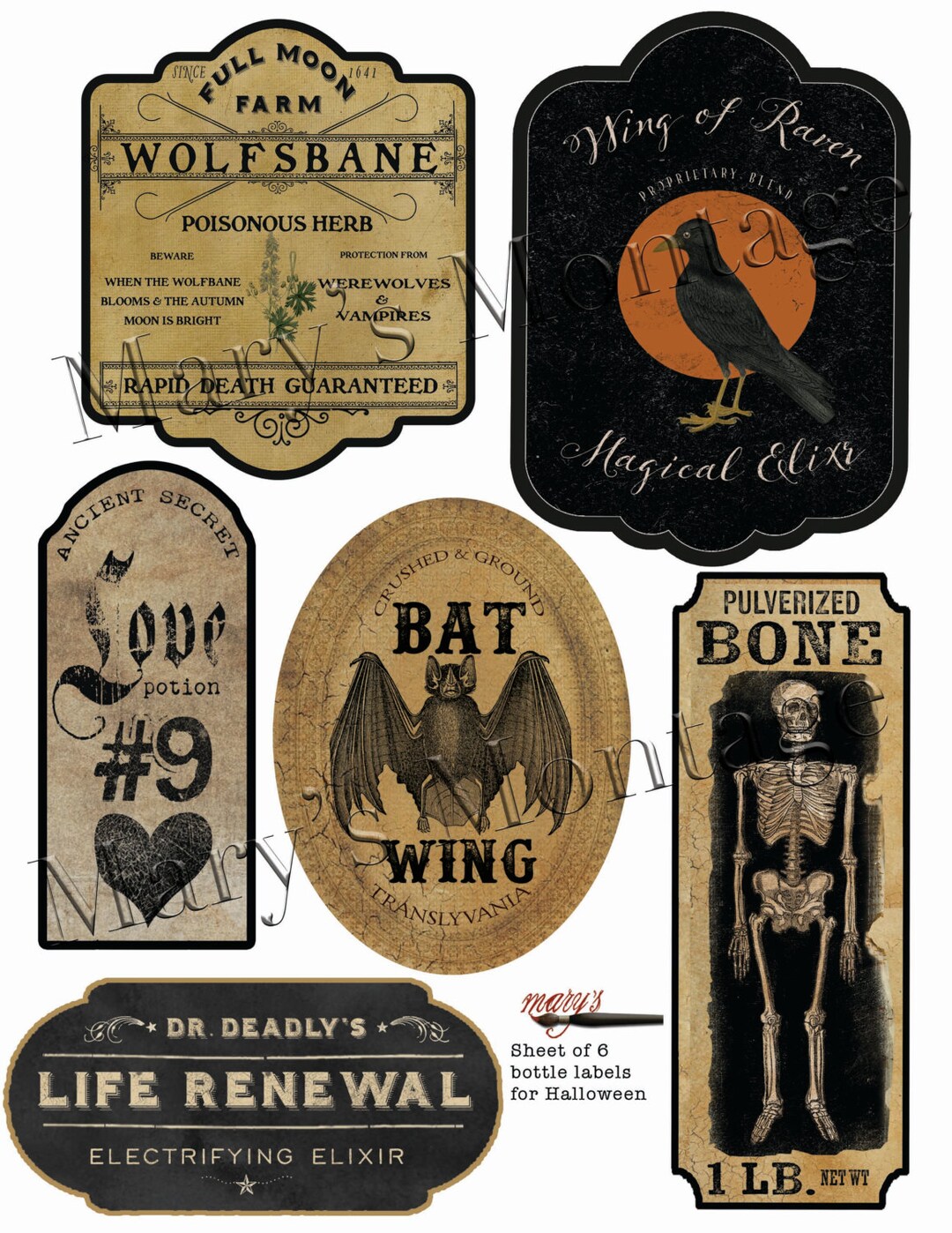 Halloween Labels 2nd Edition - Etsy