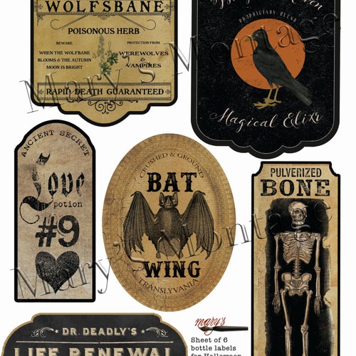 Halloween Labels 2nd Edition - Etsy