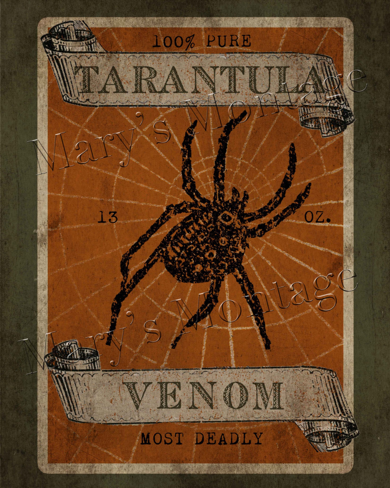 Tarantula Halloween Art, Download, Print, 8x10 - Etsy