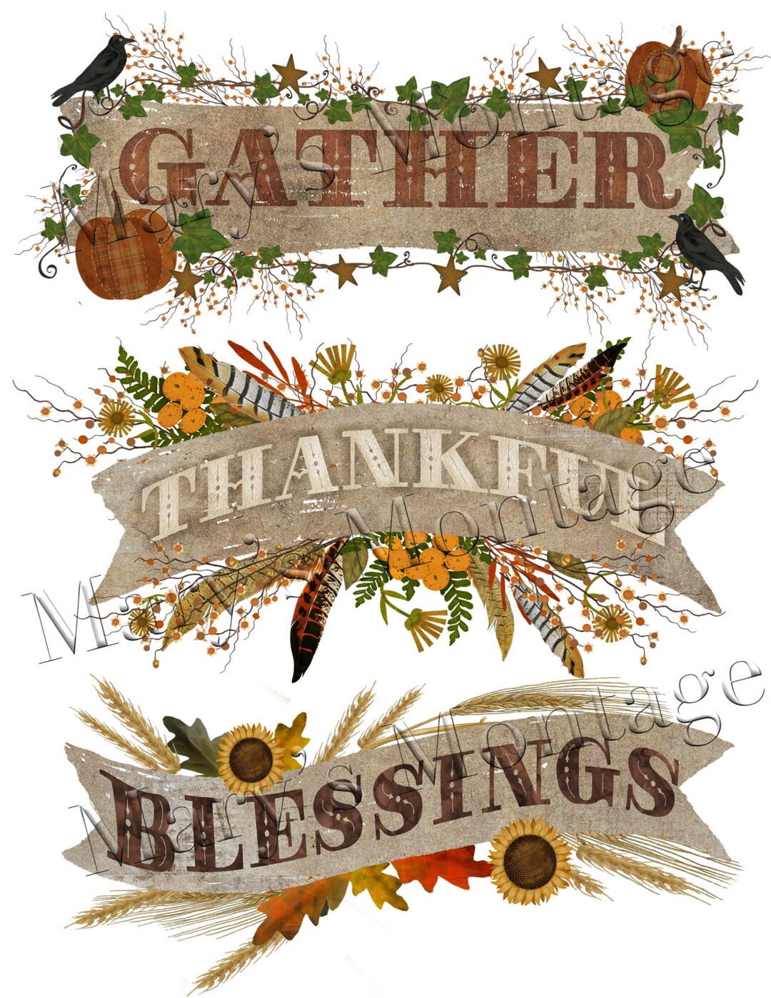 Fall Banners, 3PNG Files, Printable Download - Etsy