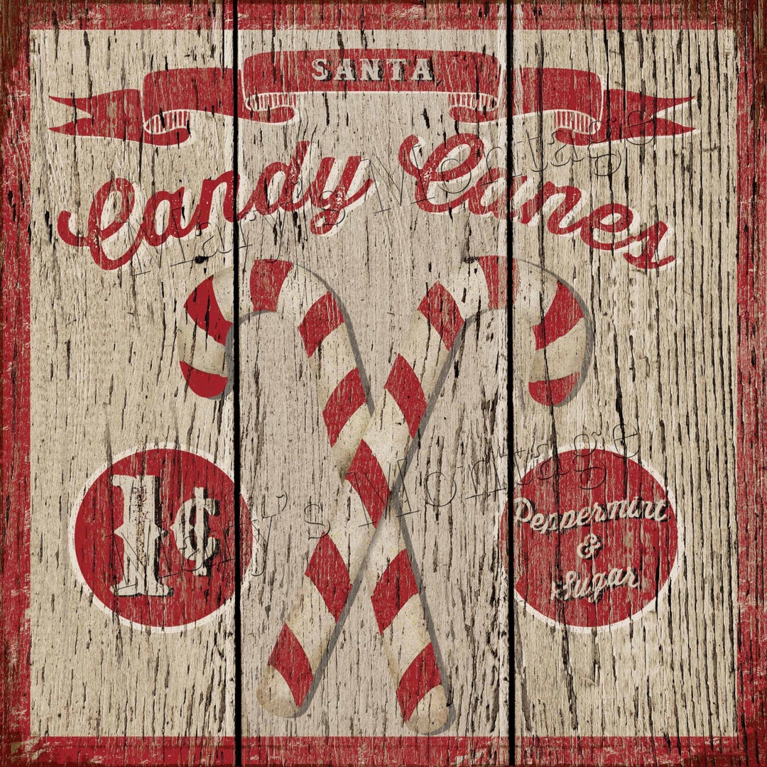 Candy Canes, Retro Christmas Sign, 8x8 Printable Download - Etsy