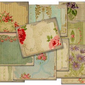 Vintage Wallpaper, Cards, 3 Sheets, Download, Print - Etsy