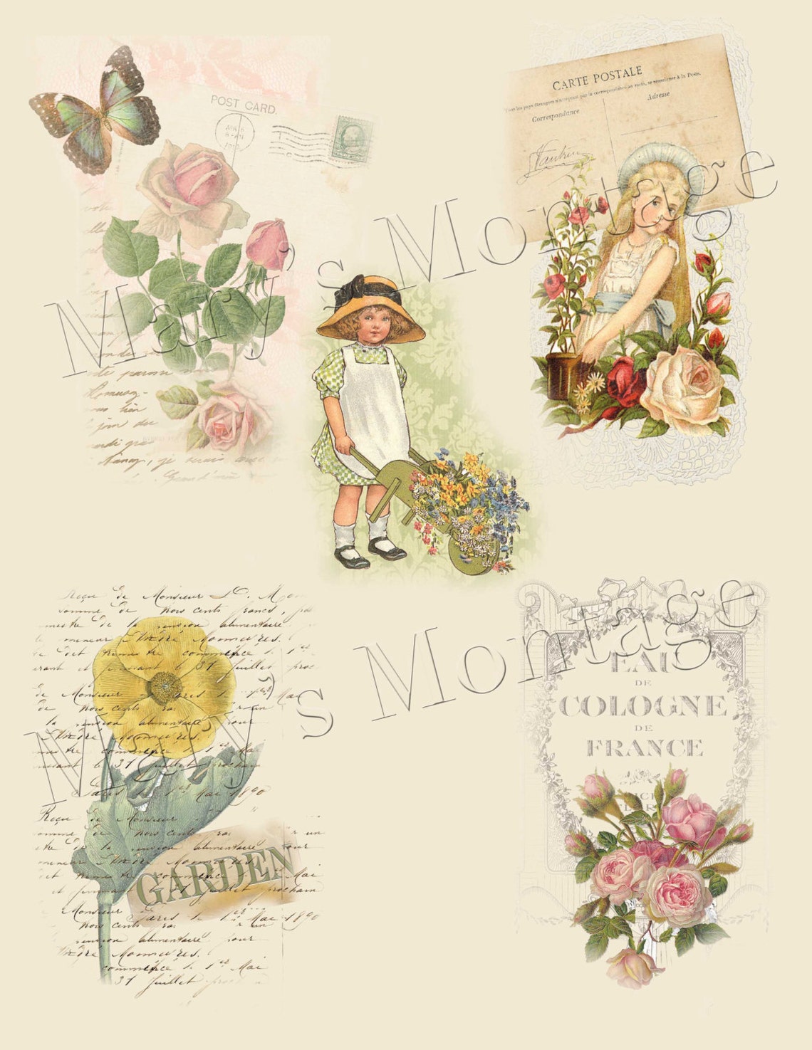 Vintage Victorian Vignettes Digital Rub Ons PNG Jpg | Etsy
